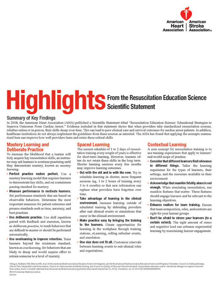 Education Statement Highlights | American Heart Association CPR & First Aid