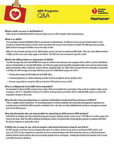 AED Implementation | American Heart Association CPR & First Aid